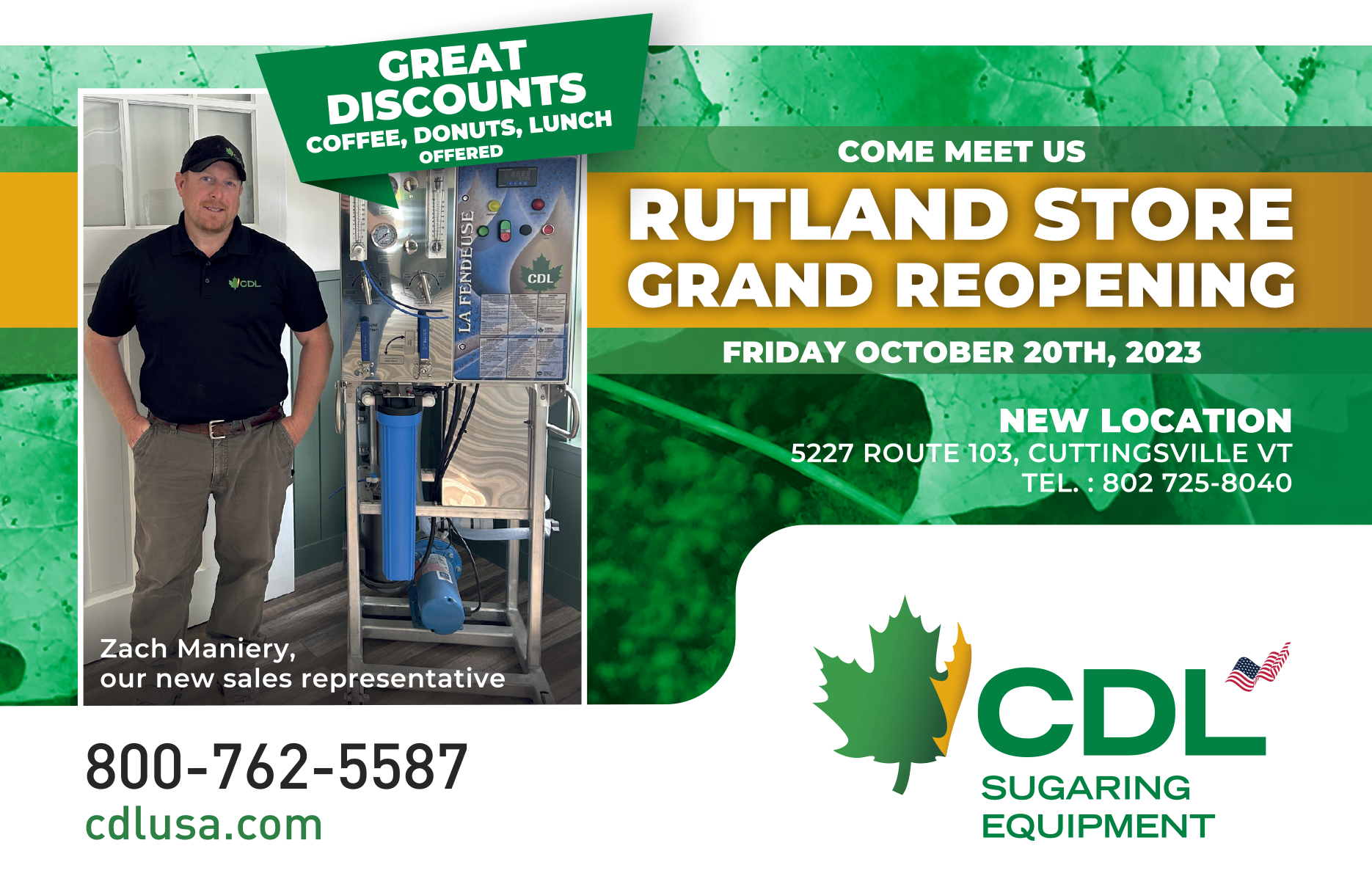 Rutland Store Grand Reopening : Les équipements d'érablière CDL